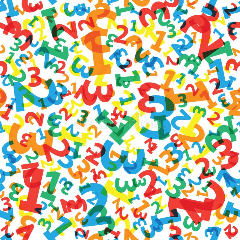 Multicolored 123 Number Background Seamless Set Stock Vector ...