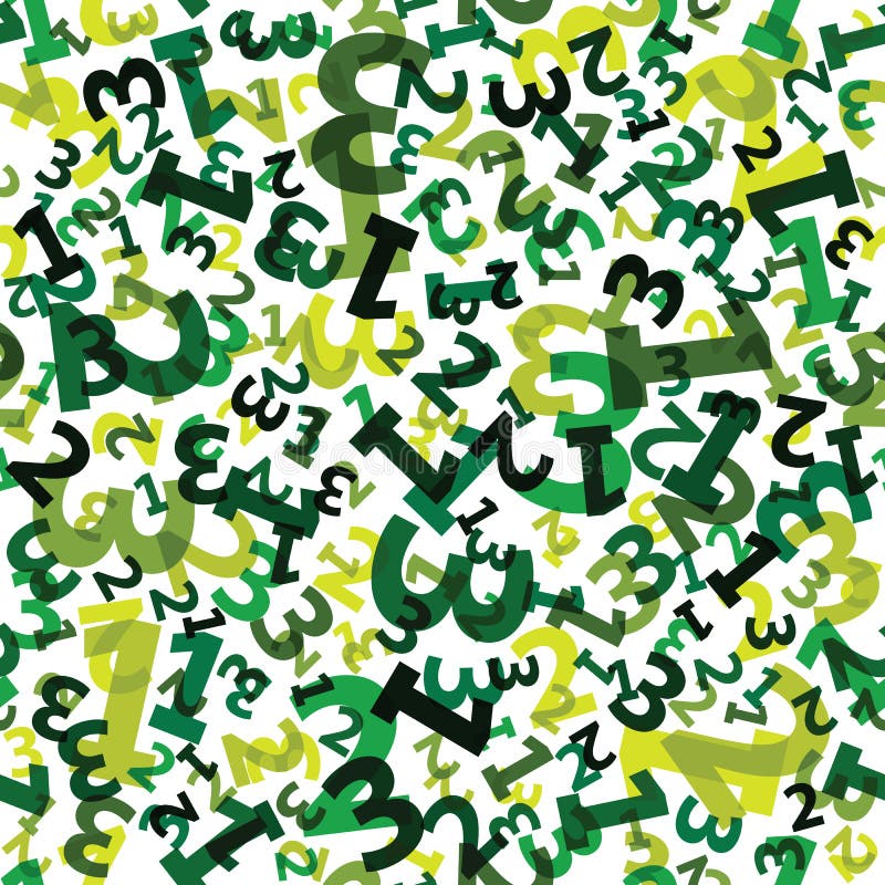 Green 123 Number Background Seamless Stock Vector - Illustration of ...