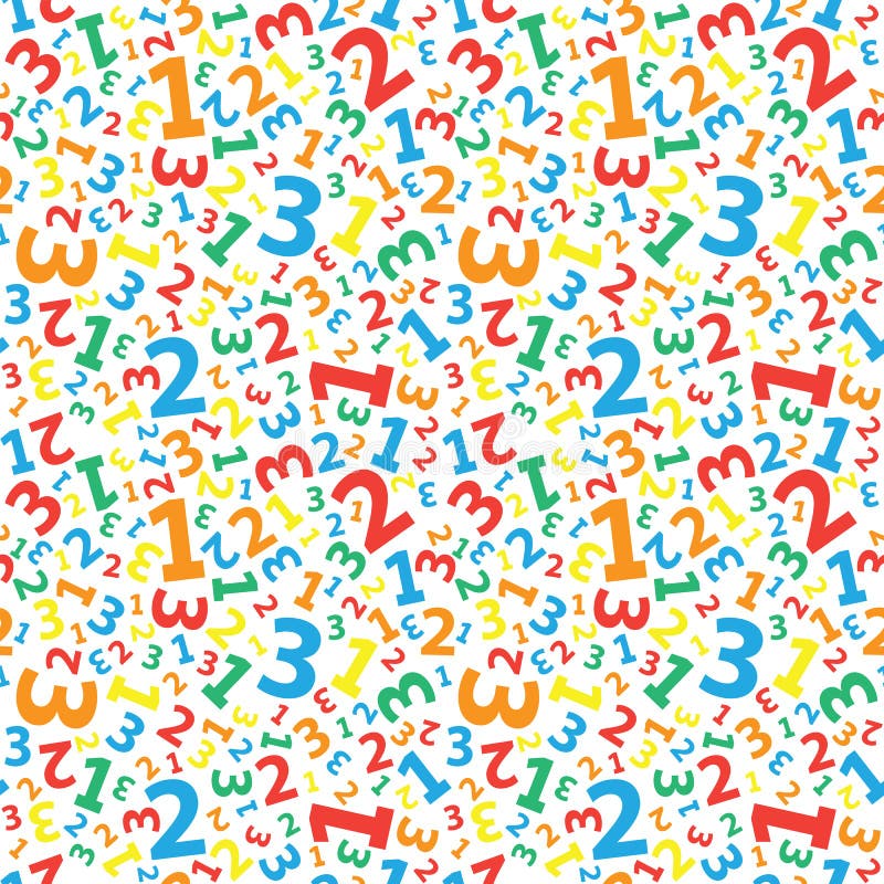 Multicolored 123 Number Background Seamless Stock Vector - Illustration ...