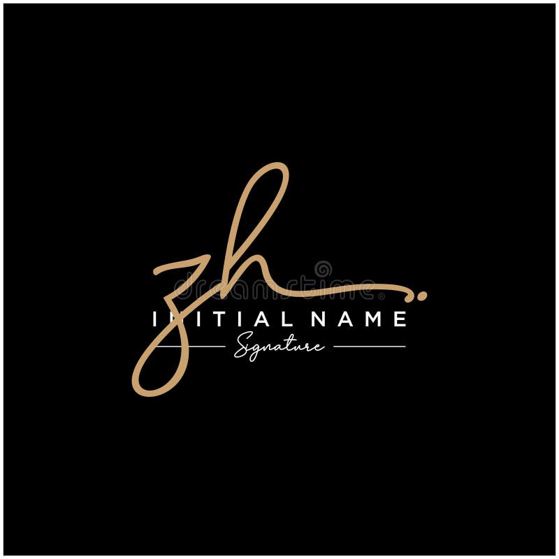 Letter ZH Signature Logo Template Vector Stock Vector - Illustration of ...