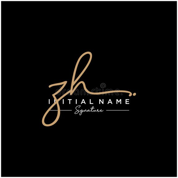 Letter ZH Signature Logo Template Vector Stock Vector - Illustration of ...