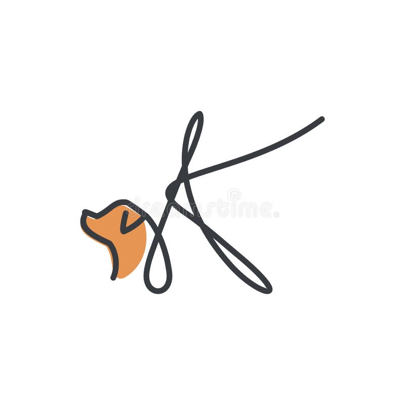 Initial Logo Letter K Handwriting Dog. Stock Vector - Illustration of ...