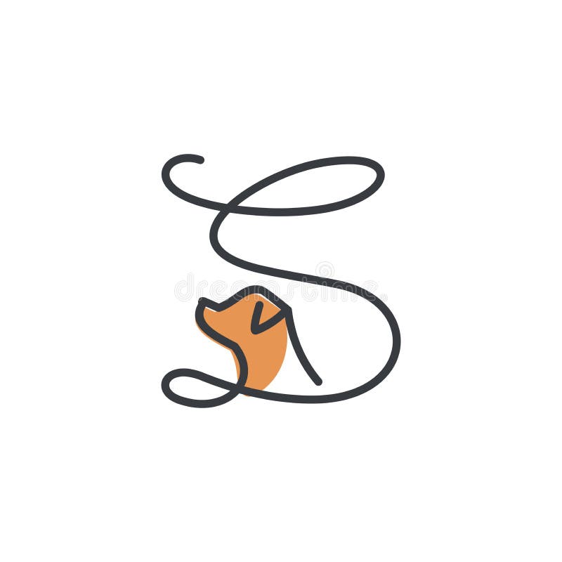 Initial Logo Letter S Handwriting Dog. Stock Vector - Illustration of ...