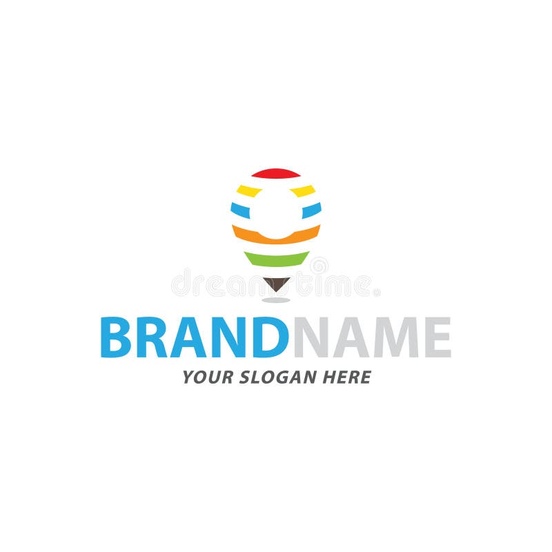 Creative And Colorful Drop Point Logo Design, Vector Stock Illustration ...