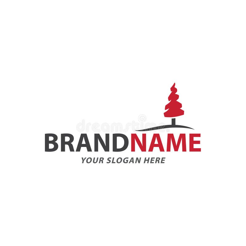 Creative Red Color Tree Logo Design, Vector Stock Vector - Illustration ...