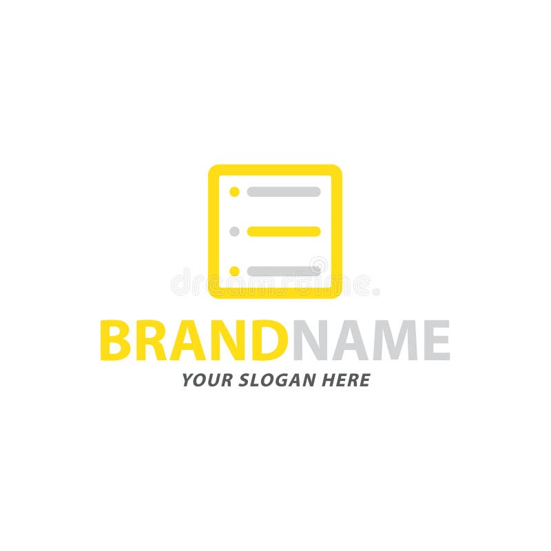 Creative Yellow List Logo Design, Vector Stock Illustration ...