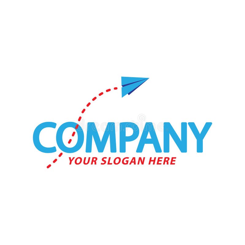 Creative Blue Paper Plane Logo Design, Vector Stock Illustration ...