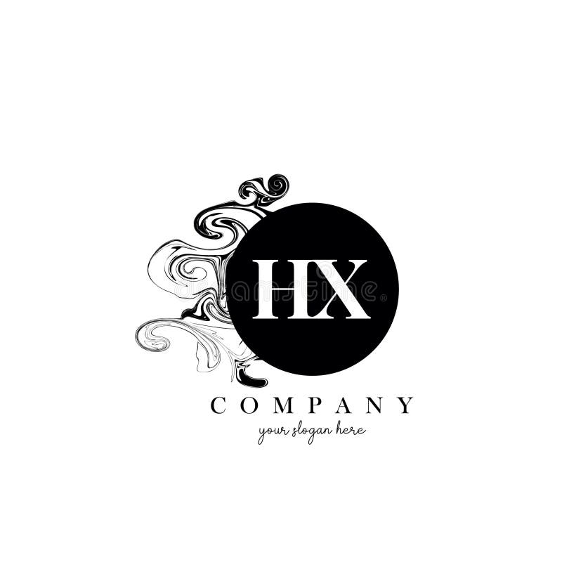 HX Initial Letter Logo Design with Ink Cloud Flowing Texture Vector ...