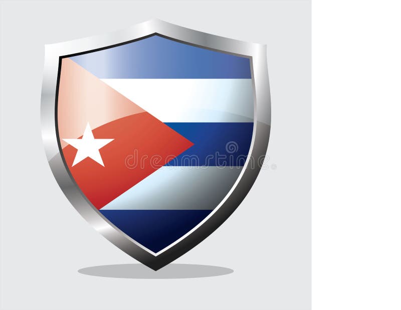 Cuban Country Flag Shield Icon Stock Vector - Illustration of flag ...