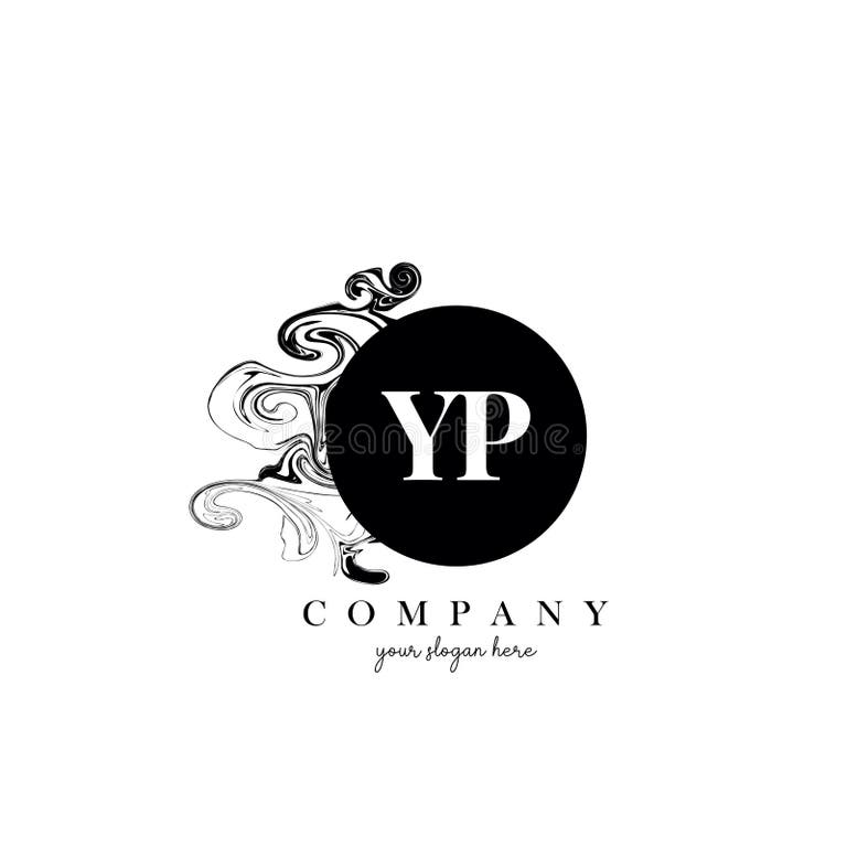 YP Initial Letter Logo Design with Ink Cloud Flowing Texture Vector ...