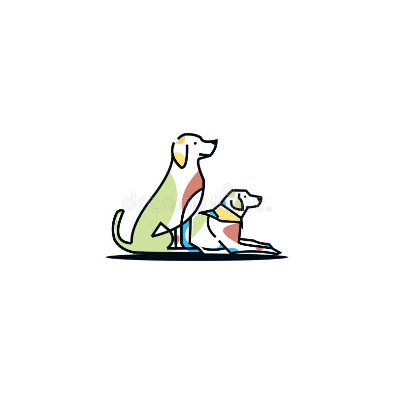 Two Dogs Sitting Together Stock Illustrations – 129 Two Dogs Sitting ...