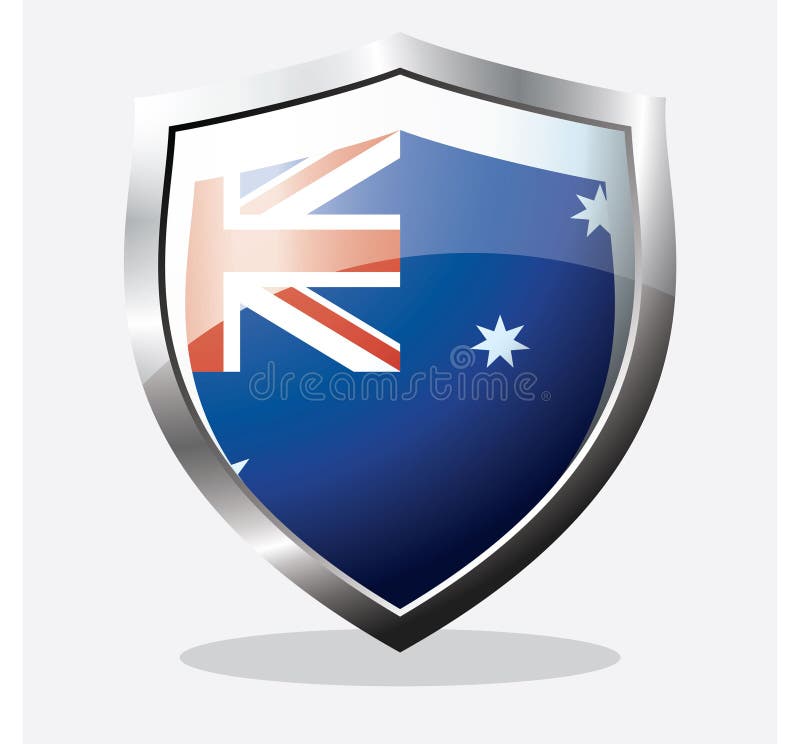 Australia`s Country Flag Shield Icon Stock Vector - Illustration of ...