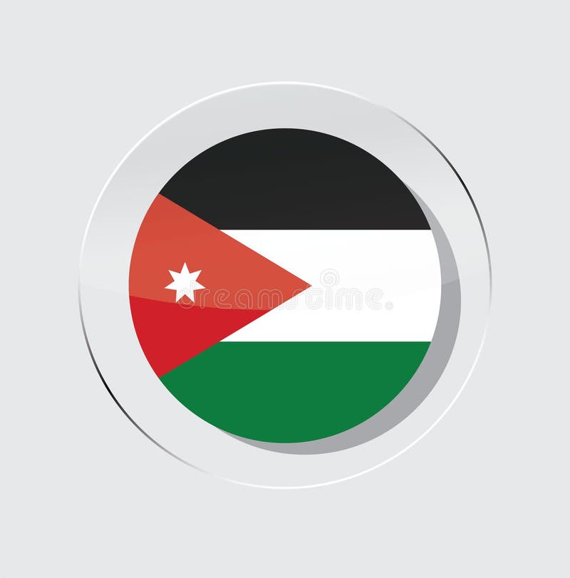 Jordan Country Flag Circle Icon Vector Illustration Stock Vector ...