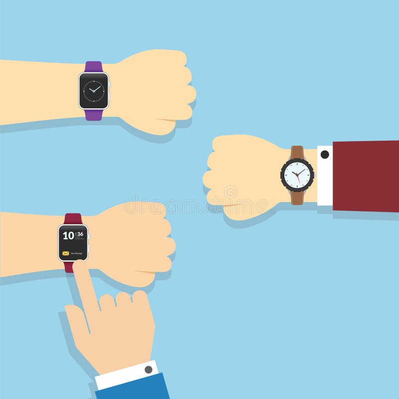 Hand wear watch stock vector. Illustration of maroon - 178617266