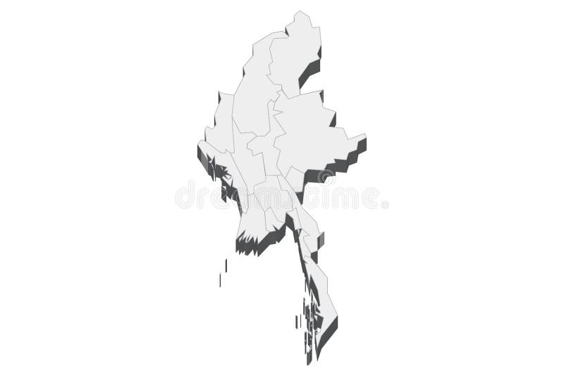 Myanmar Map Gray Black Background 3d Stock Illustrations – 3 Myanmar ...