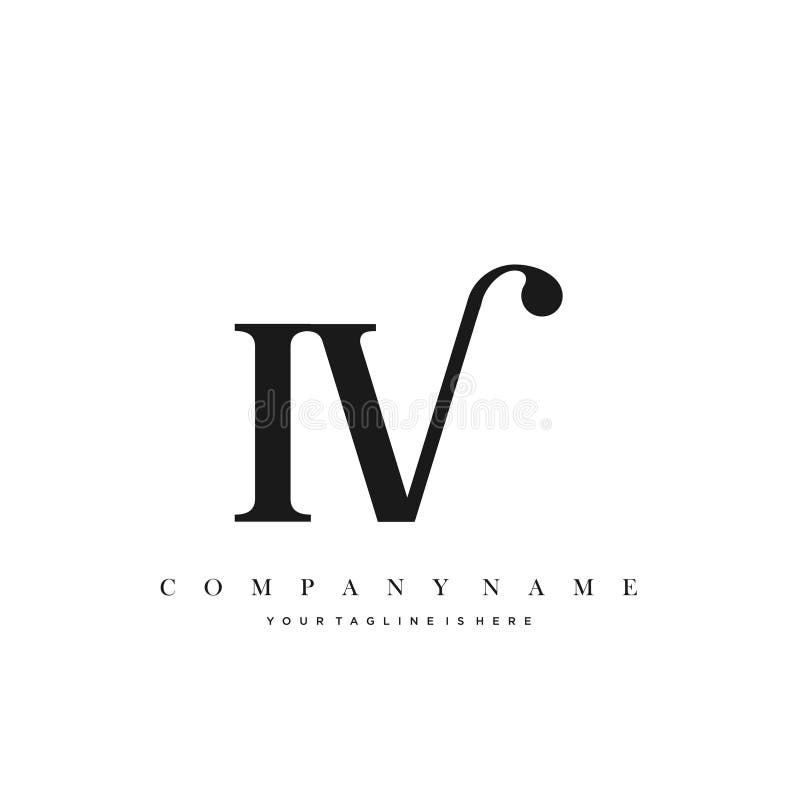 Initial Letter IV Logo Template Design Stock Vector - Illustration of ...