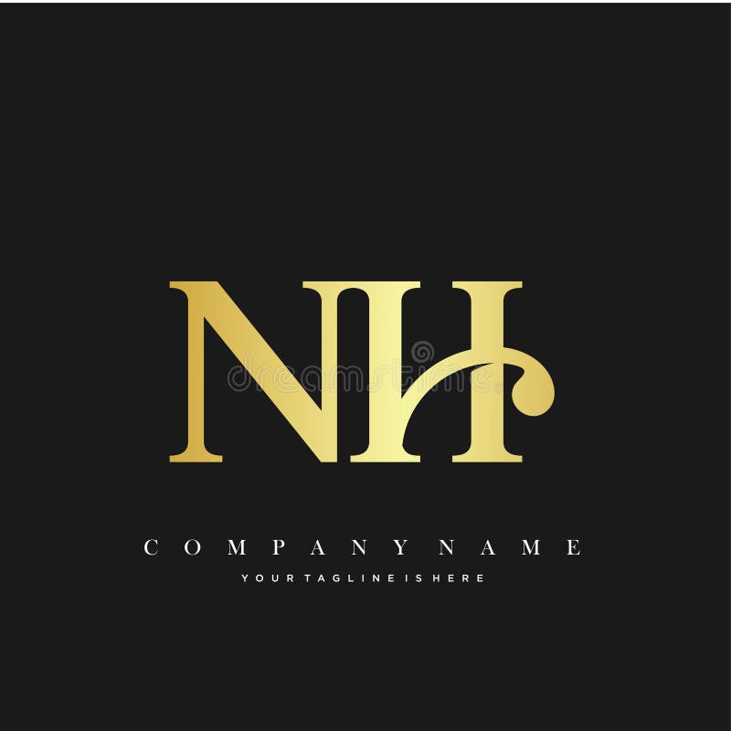 NH Logo Letter Design Template Element Stock Vector - Illustration of ...