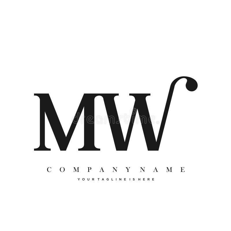 Initial Letter MW Logo Template Design Stock Vector - Illustration of ...