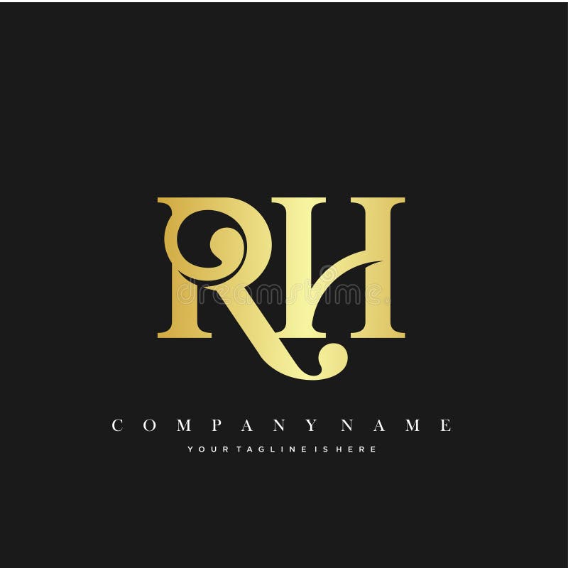 Initial Letter RH Logo Template Design Stock Vector - Illustration of ...