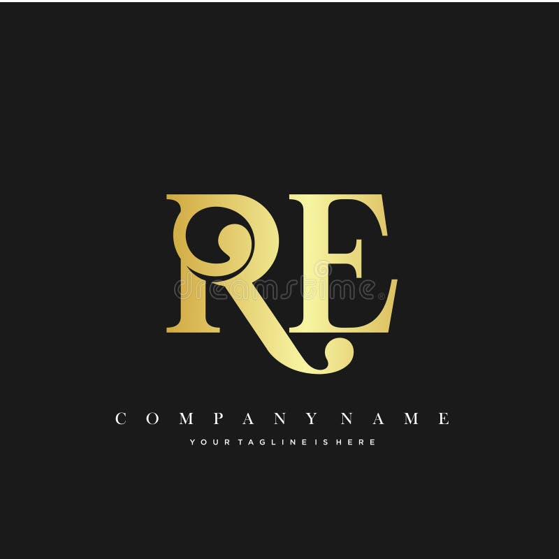 Initial Letter RE Logo Template Design Stock Vector - Illustration of ...