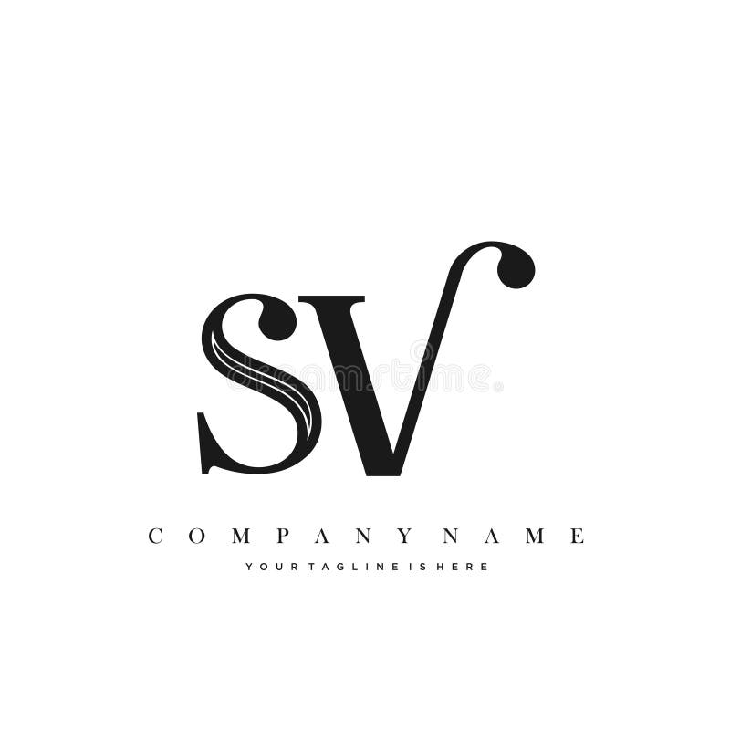 Initial Letter SV Logo Template Design Stock Vector - Illustration of ...