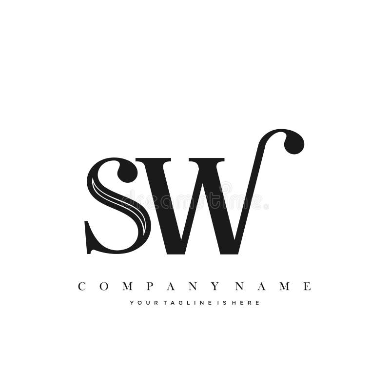 Initial Letter SW Logo Template Design Stock Vector - Illustration of ...