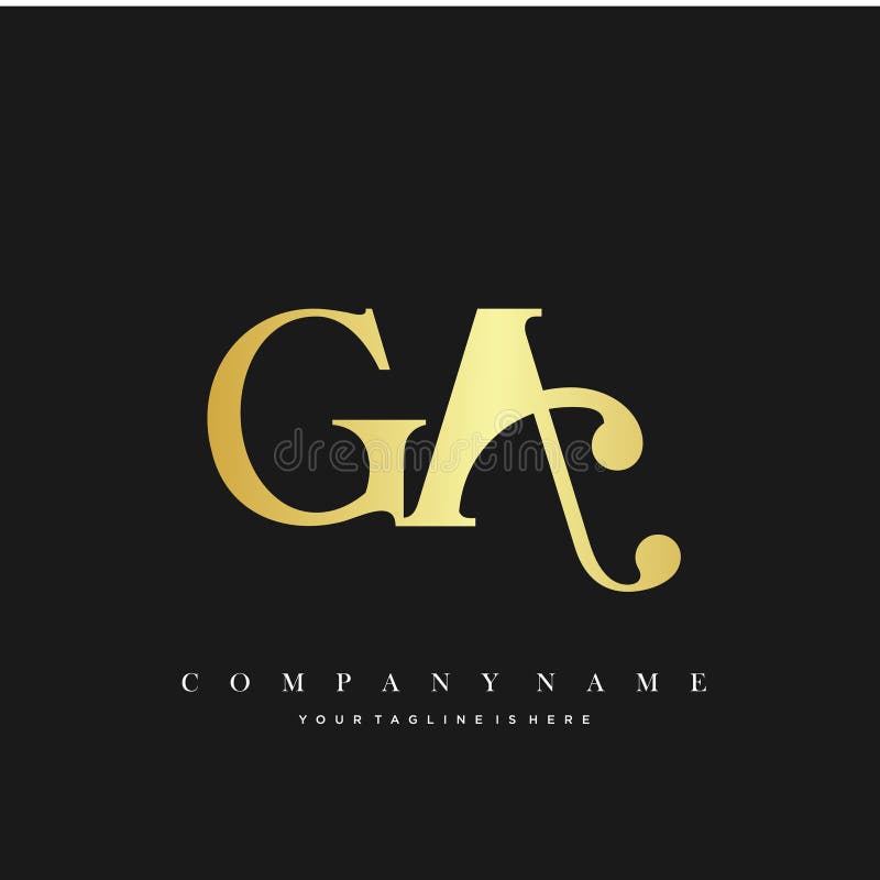 Letter Ga Logo. Initial Letter Design Vector Luxury Color Stock Vector ...