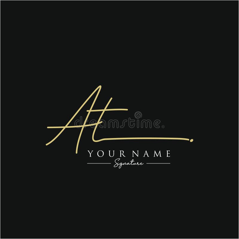 Letter at Signature Logo Template Vector Stock Vector - Illustration of ...