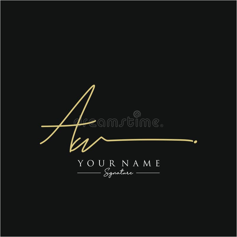 Letter AW Signature Logo Template Vector Stock Vector - Illustration of ...