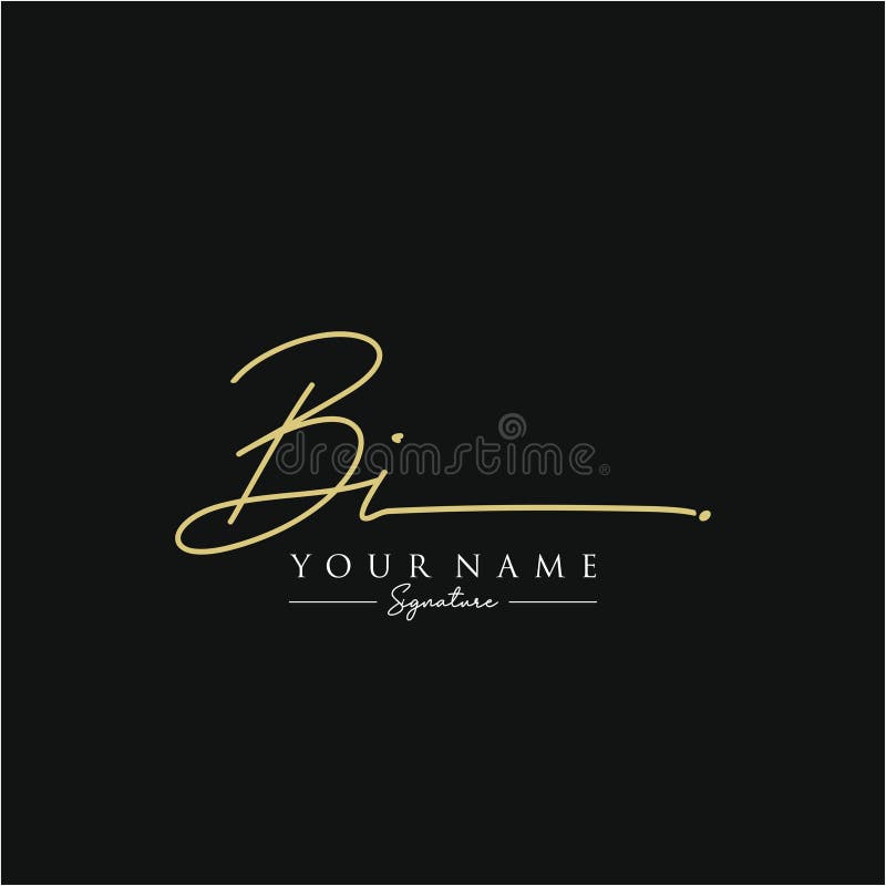 Letter BI Signature Logo Template Vector Stock Vector - Illustration of ...
