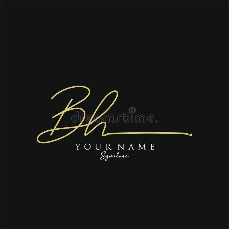 Letter BH Signature Logo Template Vector Stock Vector - Illustration of ...