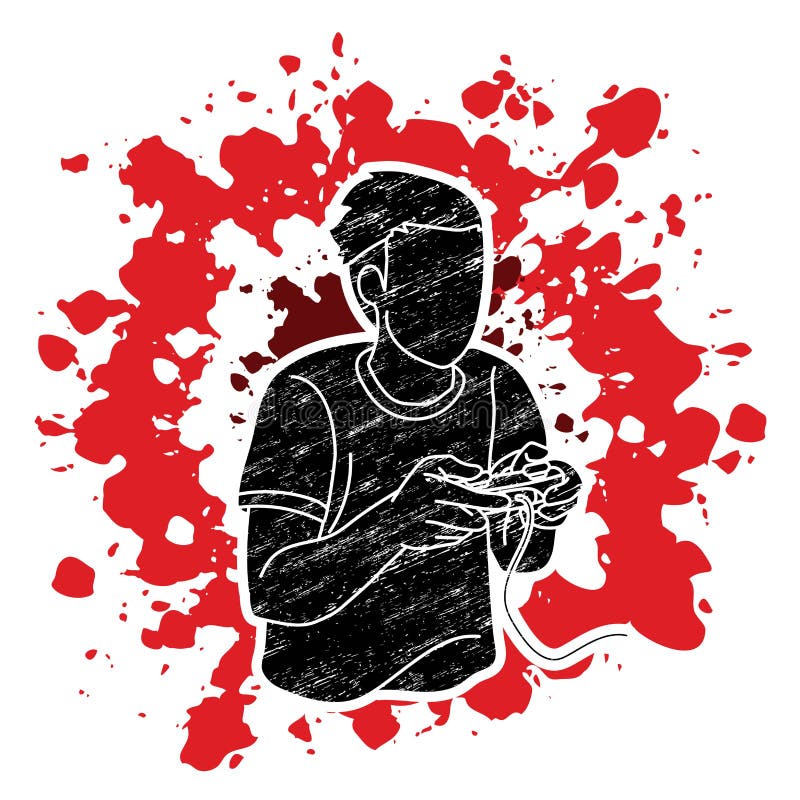 Man Playing Video Games Cartoon Graphic Vector Stock Vector ...