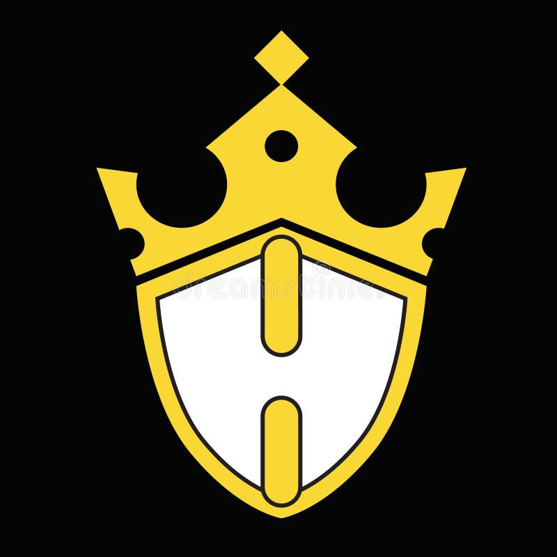 Basic H Shield Crown Logo for Your Brand Stock Vector - Illustration of ...