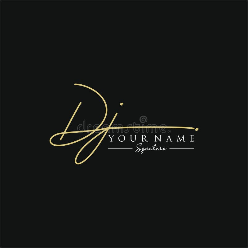 Letter DJ Signature Logo Template Vector Stock Vector - Illustration of ...