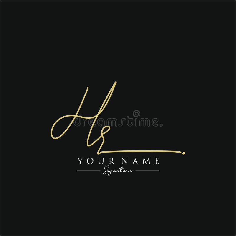 Letter HR Signature Logo Template Vector Stock Vector - Illustration of ...