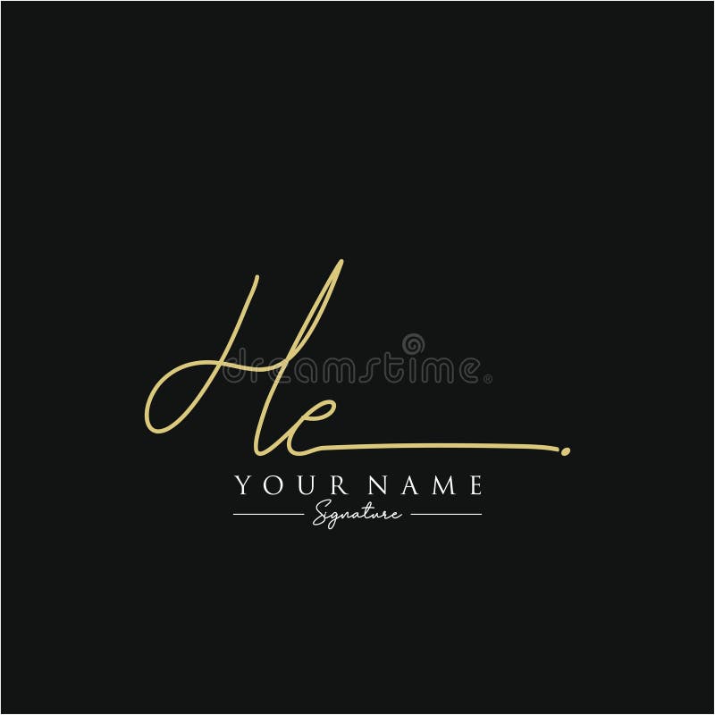 Letter he Signature Logo Template Vector Stock Vector - Illustration of ...