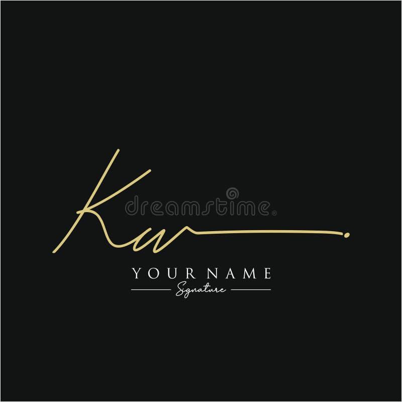 Letter KW Signature Logo Template Vector Stock Vector - Illustration of ...