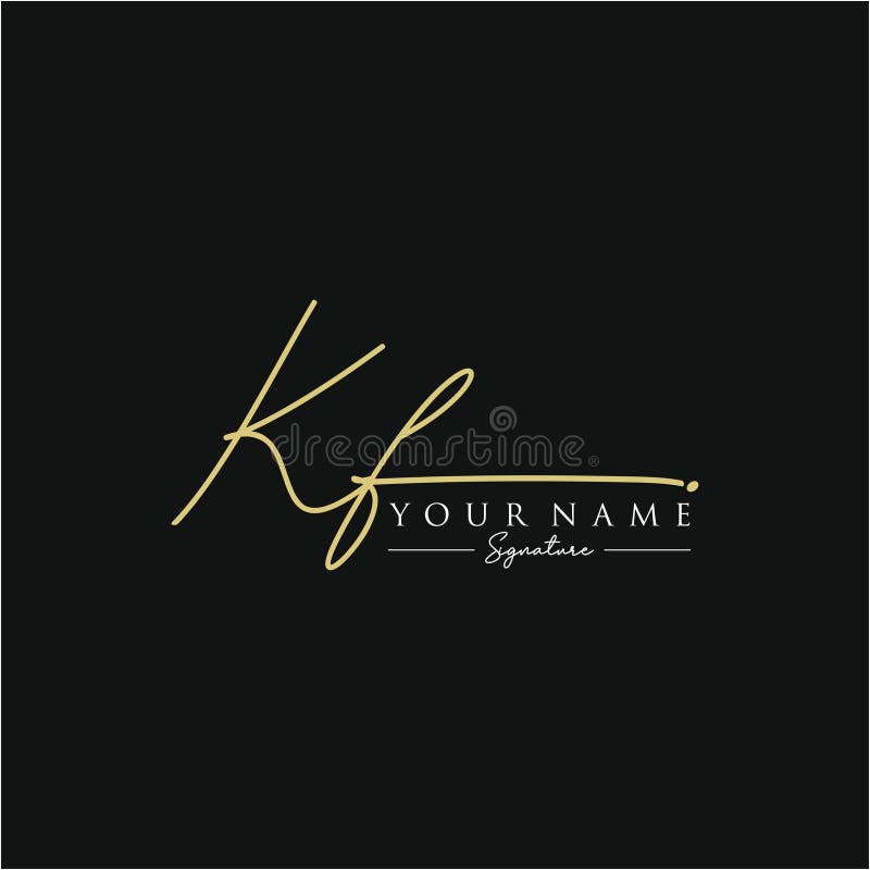 Letter KF Signature Logo Template Vector Stock Vector - Illustration of ...