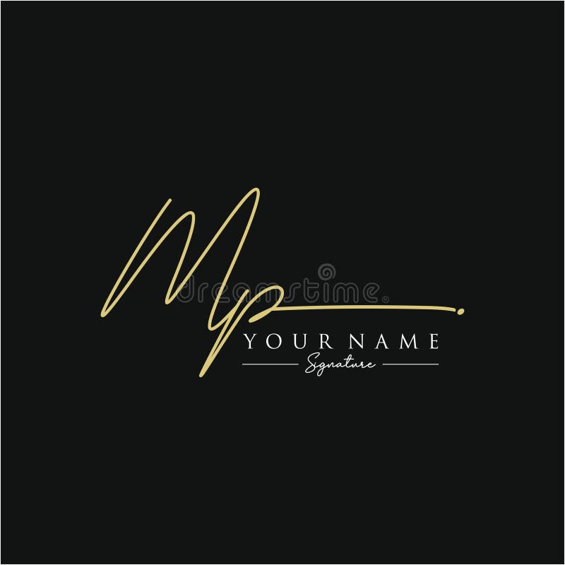 Letter MP Signature Logo Template Vector Stock Vector - Illustration of ...