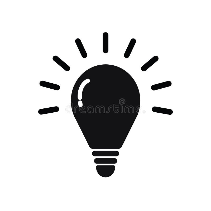Light and Lamp Icon, Creativity Idea of Creator, Wisdom and Knowledge ...