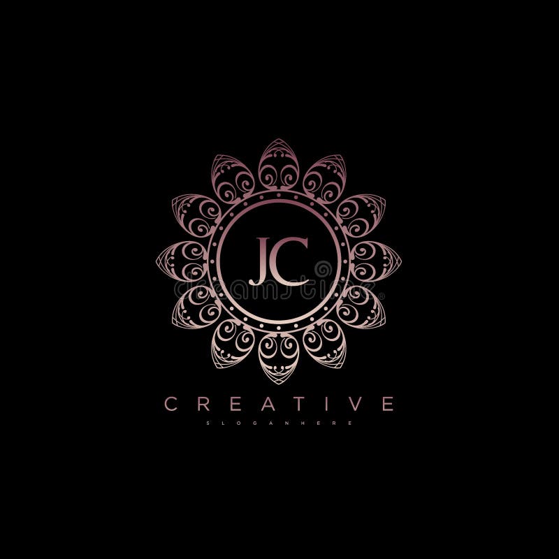 Letter JC Elegant Initial Logo Lotus Vector Stock Vector - Illustration ...