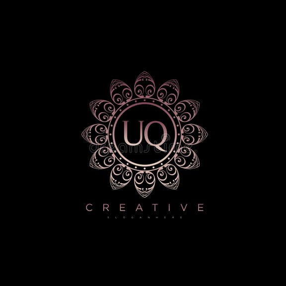 Letter UQ Elegant Initial Logo Lotus Vector Stock Vector - Illustration ...