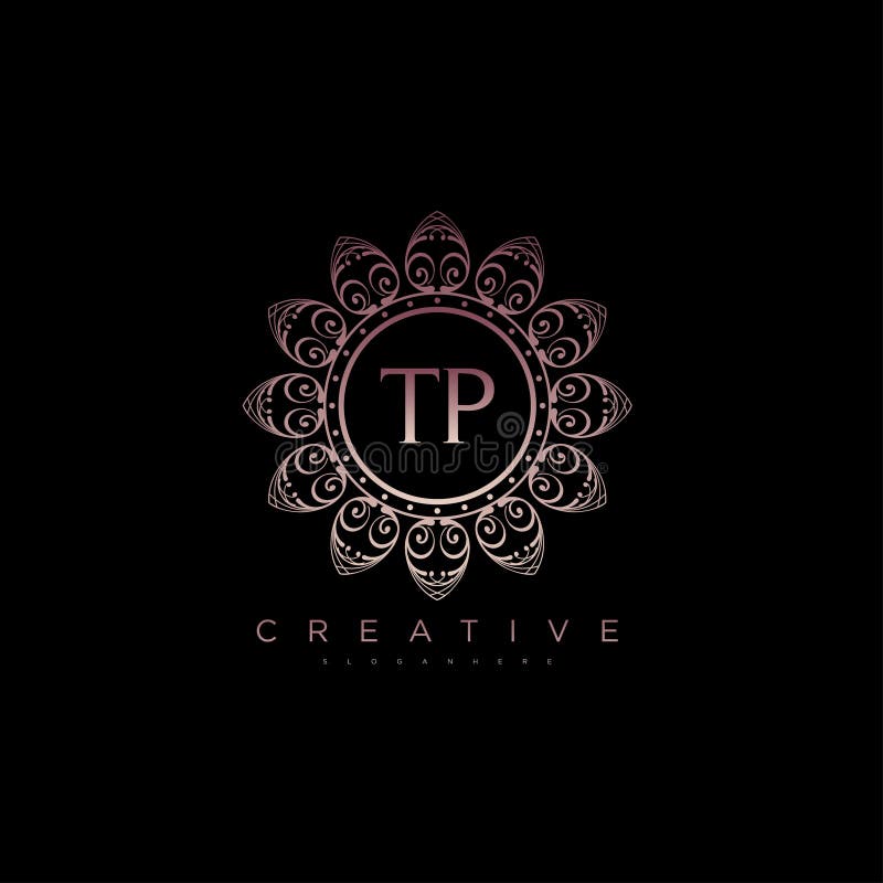 Letter TP Elegant Initial Logo Lotus Vector Stock Vector - Illustration ...