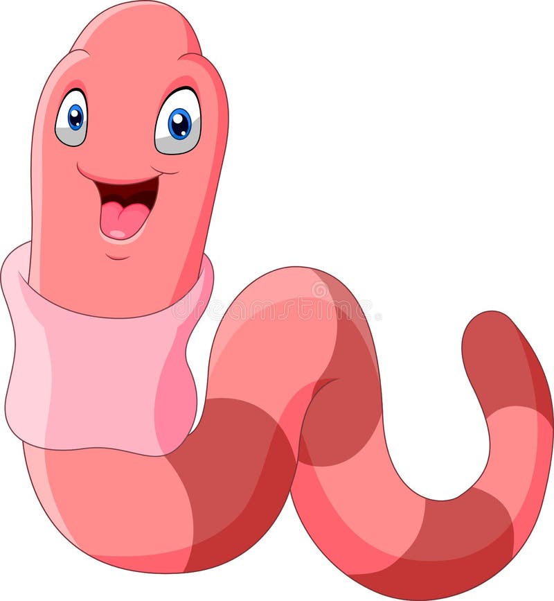 Cute Pink Worm Cartoon Smile Stock Vector - Illustration of baby, color ...