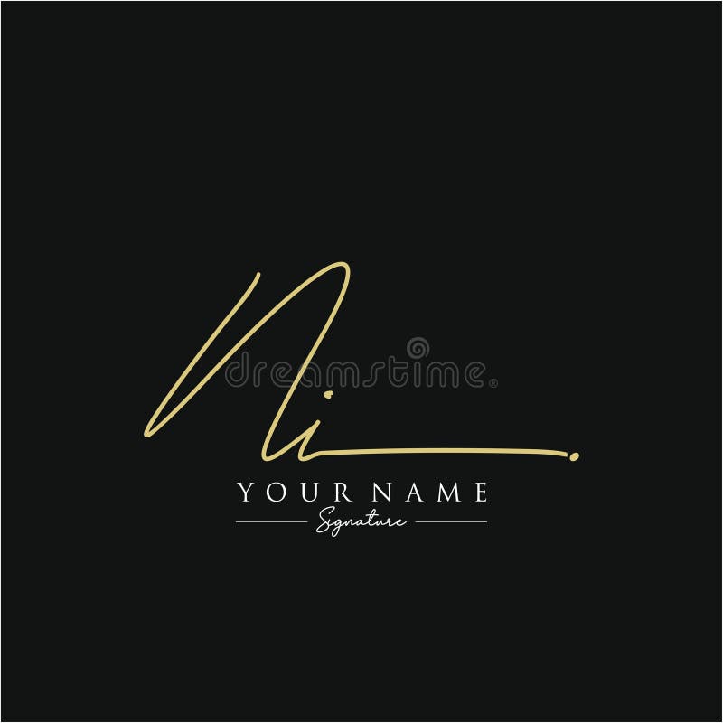 Letter NI Signature Logo Template Vector Stock Vector - Illustration of ...