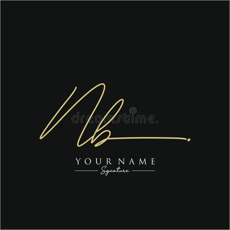 Letter NB Signature Logo Template Vector Stock Vector - Illustration of ...