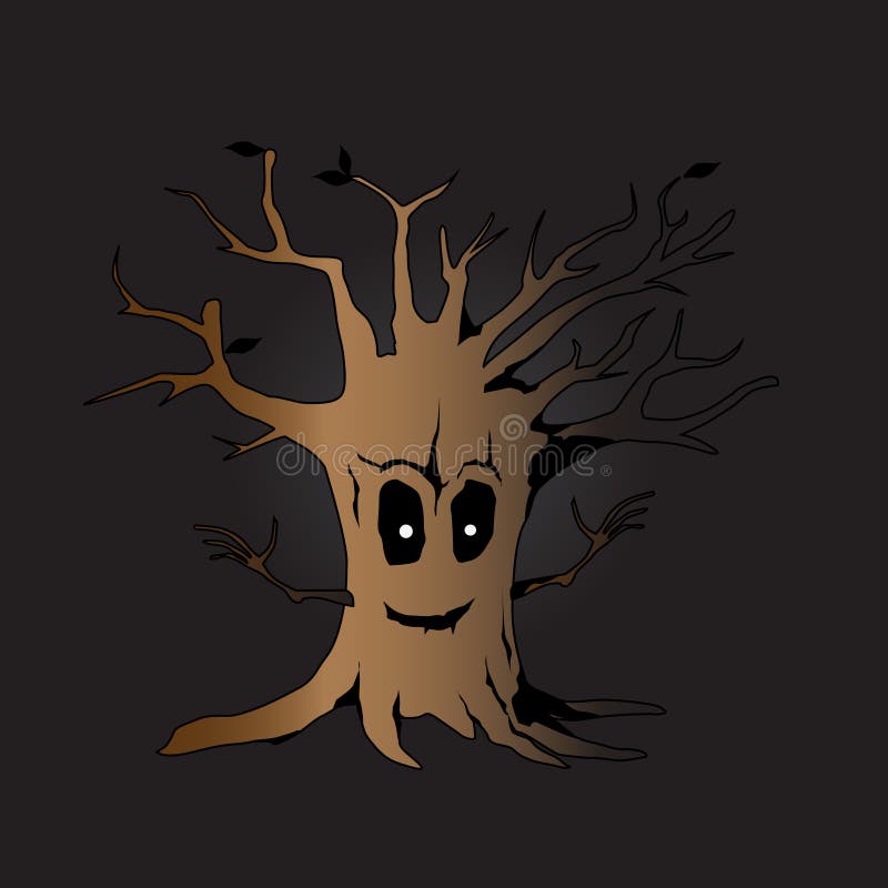 Illustration Vector Graphic Cartoon Scary Tree Stock Illustration ...