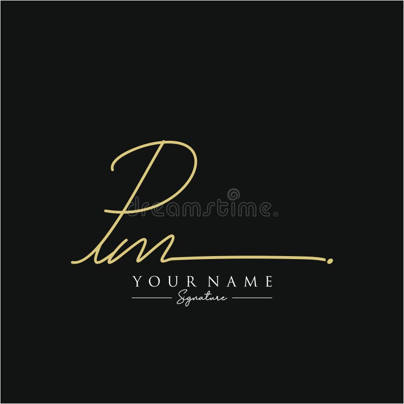 Letter PM Signature Logo Template Vector Stock Vector - Illustration of ...