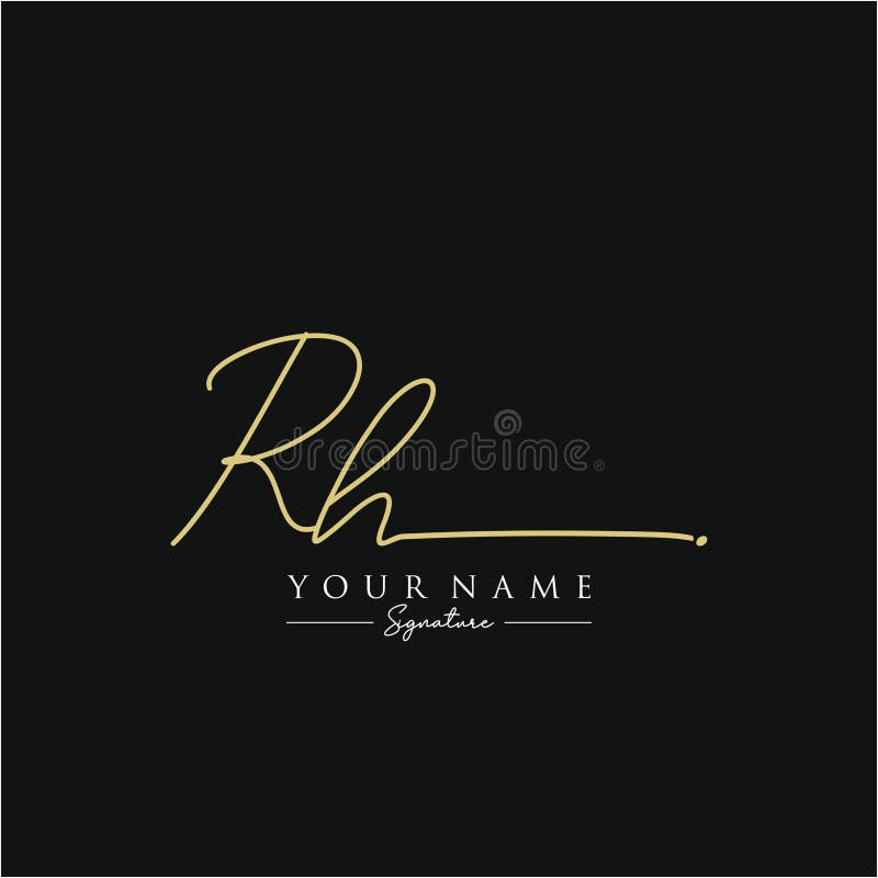 Letter RH Signature Logo Template Vector Stock Vector - Illustration of ...
