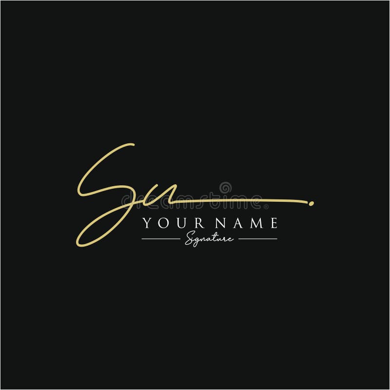 Letter SU Signature Logo Template Vector Stock Vector - Illustration of ...